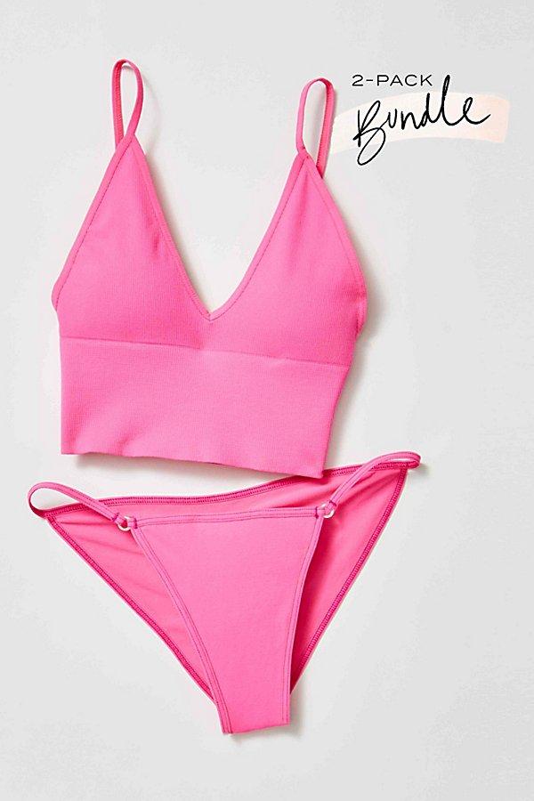 Intimately Ali Seamless Bra Super Skinny Bikini Undies In Pink Lyst Uk