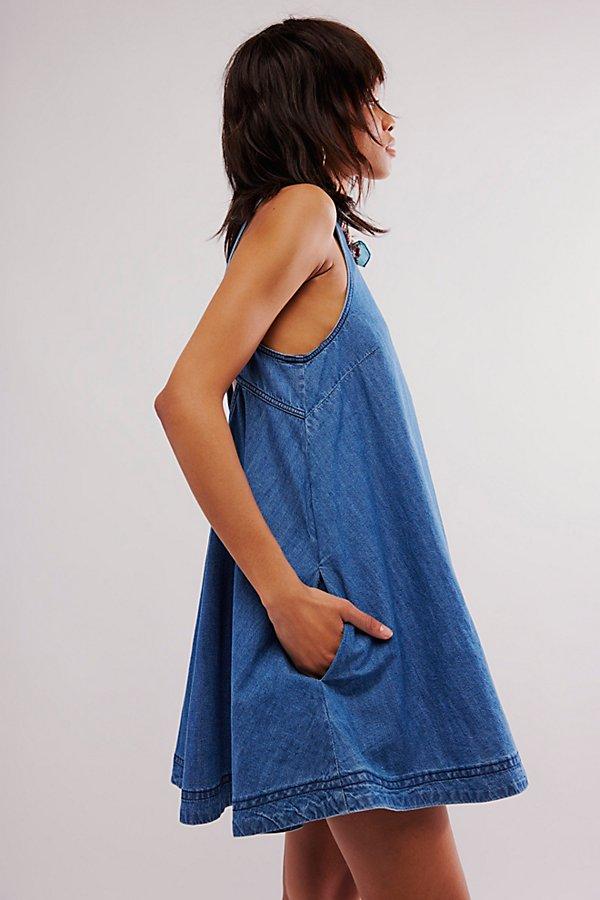 Free People Susie Denim Mini Dress in Blue | Lyst