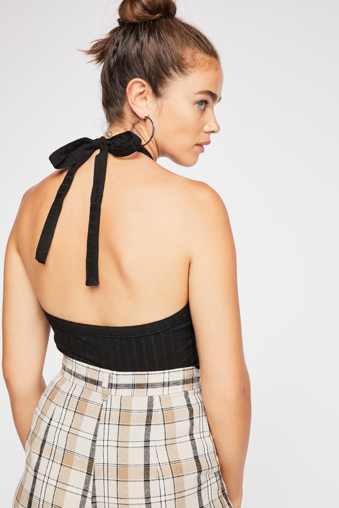 Free People Synthetic Shoreline Halter Top By Fp Beach in Black - Lyst