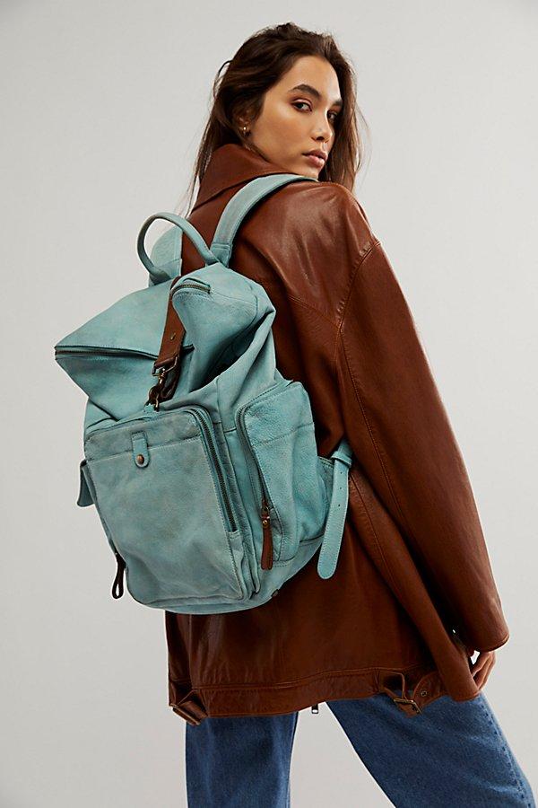 Free People Brigade Leather Backpack in Blue | Lyst