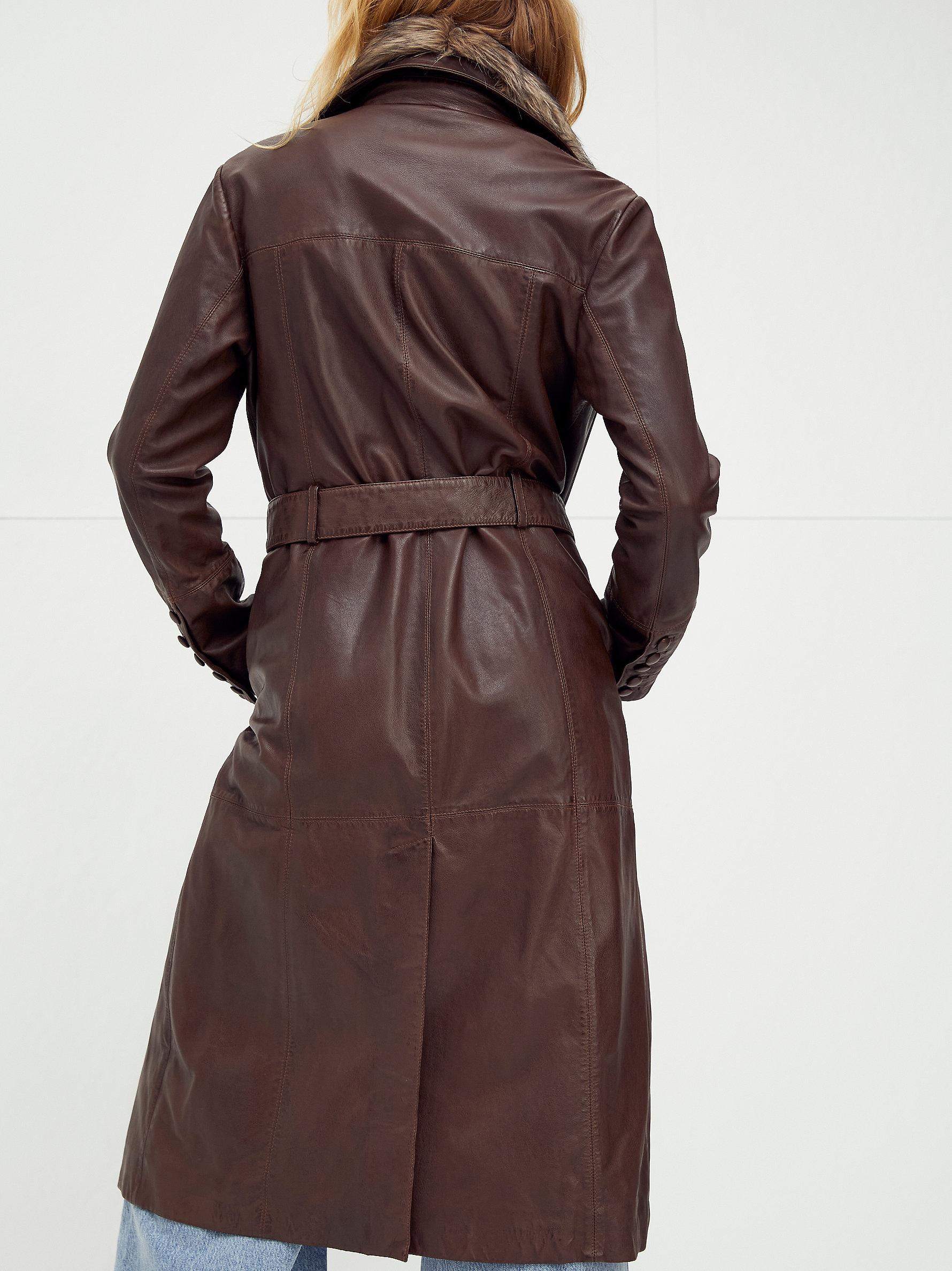 Brown Leather Duster Coat