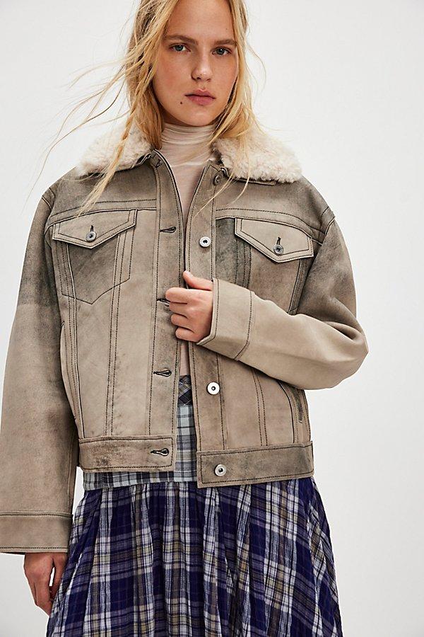 Stand Studio Daniela Leather Jacket in Blue | Lyst