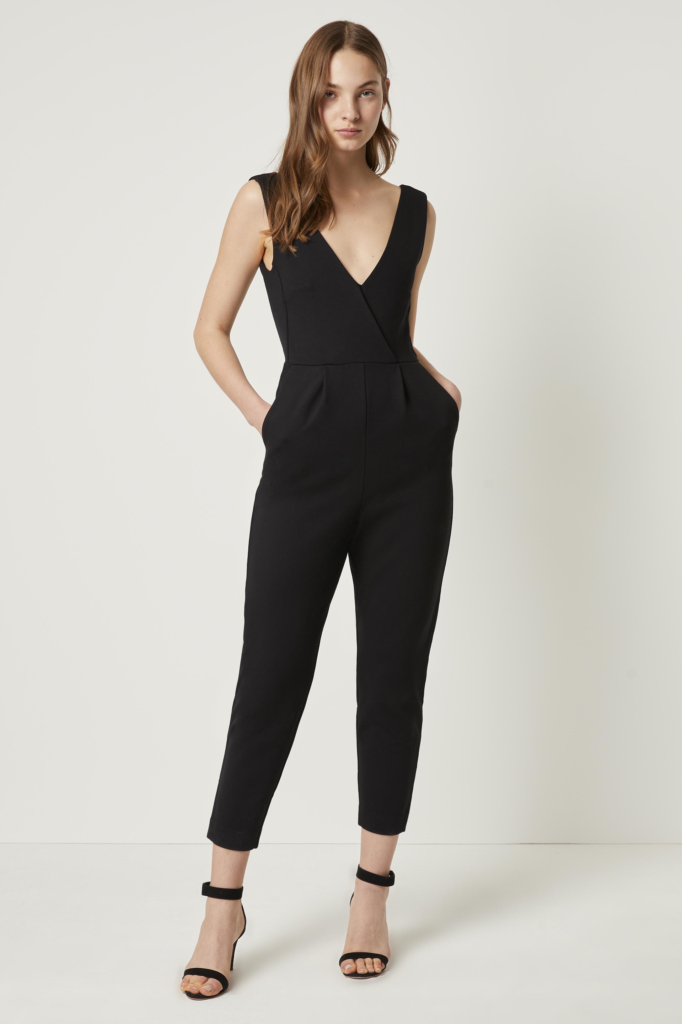 French Connection Leather Marie Surplice-neck Jumpsuit in Black - Save ...