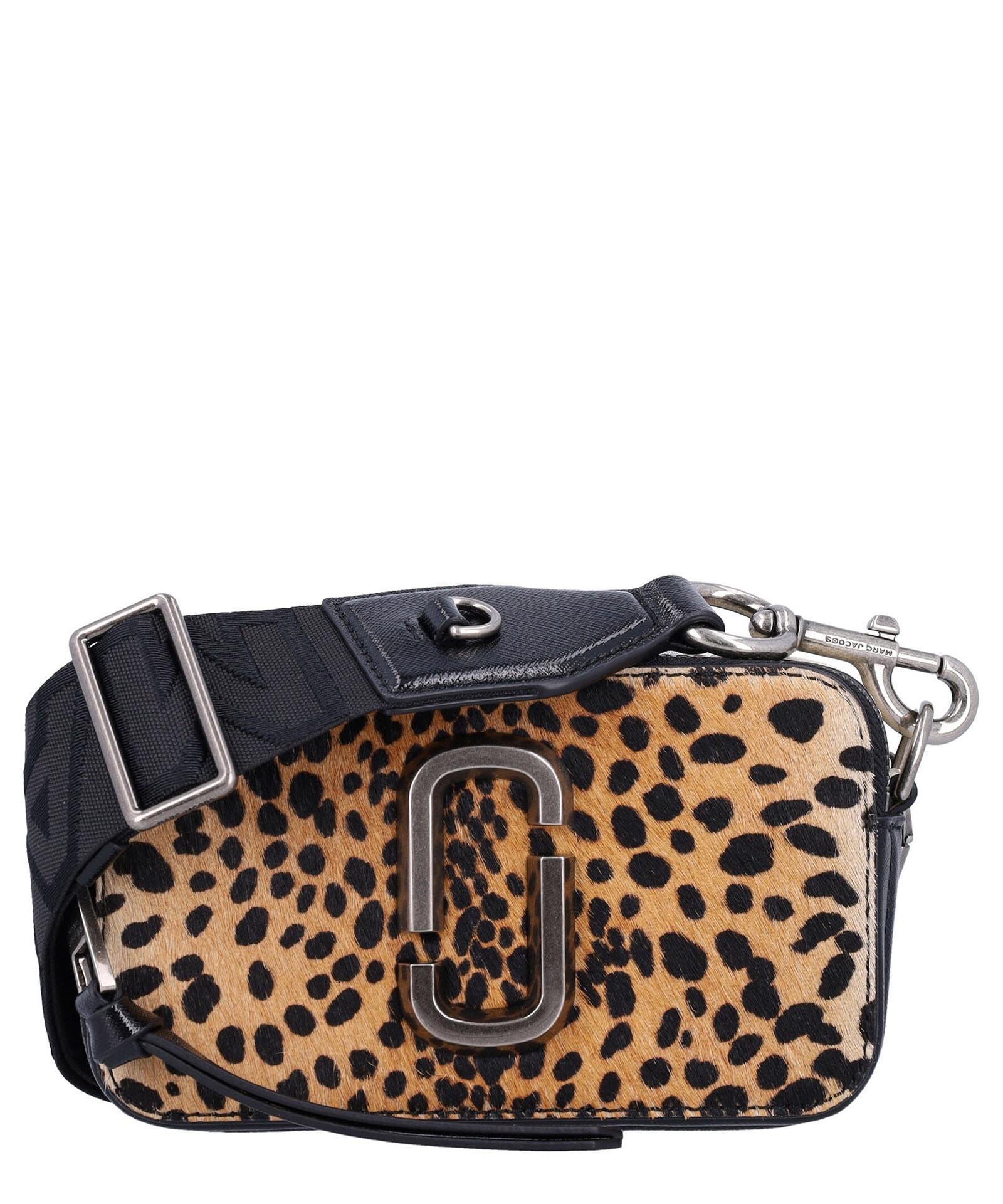 Marc Jacobs The Snapshot Cheetah Crossbody Bag in Black | Lyst