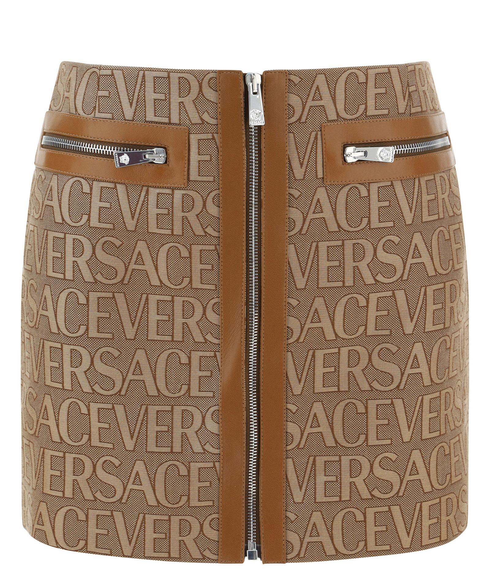 Versace Mini Skirt in Brown | Lyst