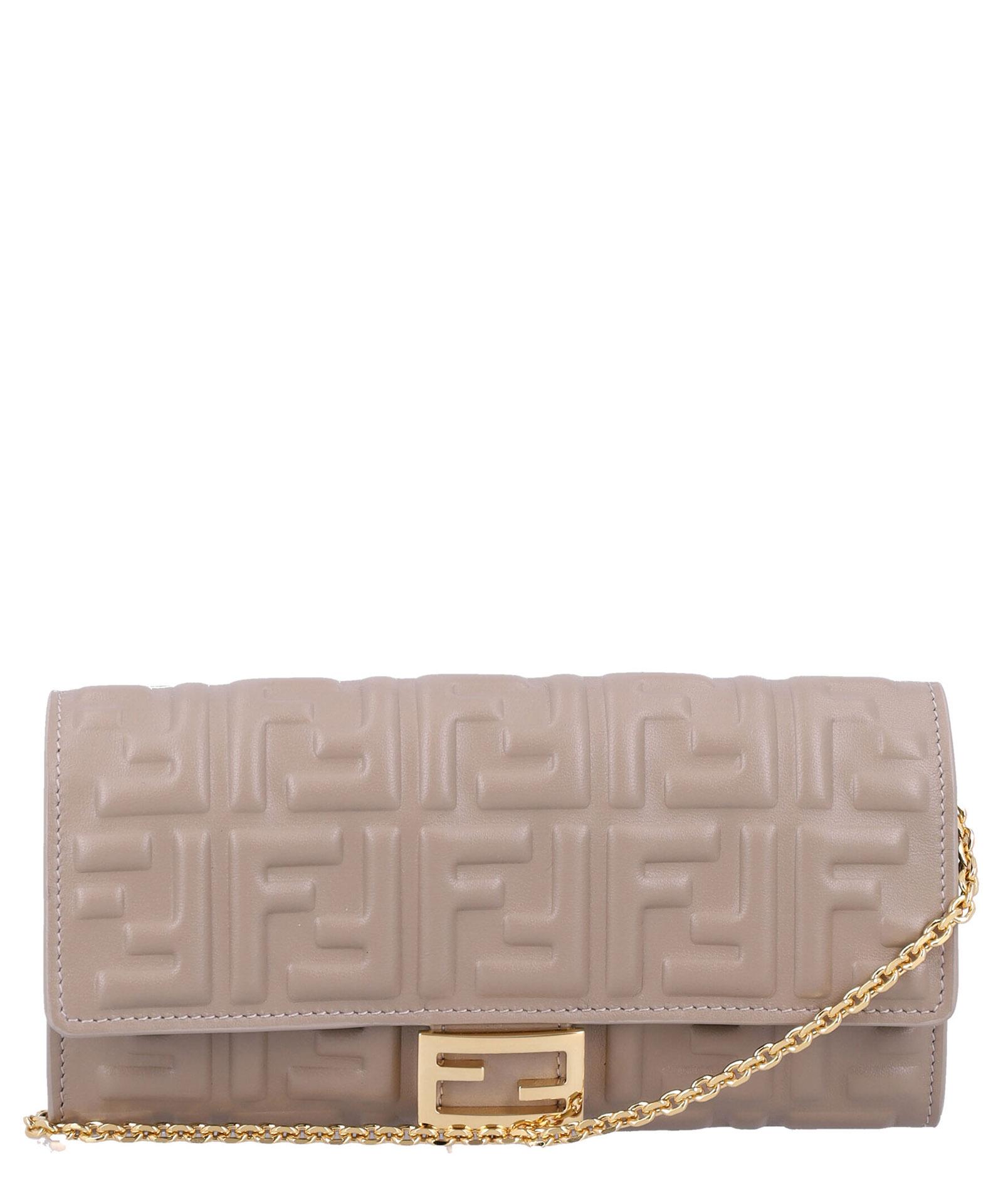 Fendi Chain Continent Clutch in Gray | Lyst