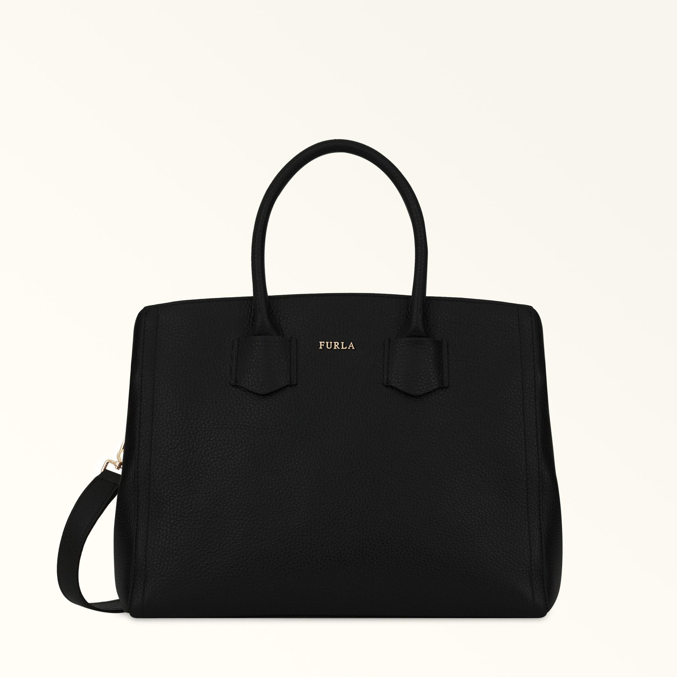 Furla Alba Tote Nero Grained Calf Leather in Black | Lyst