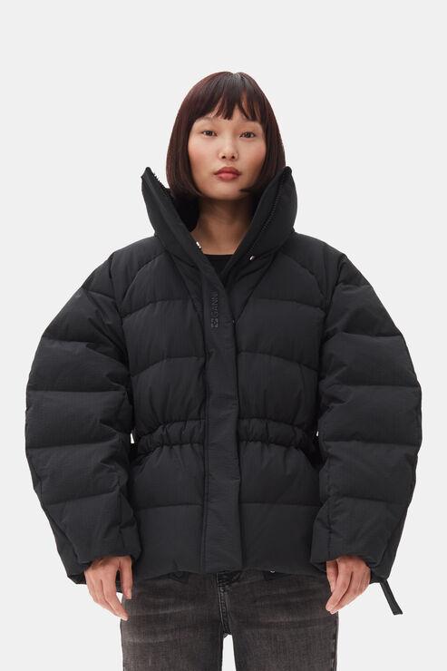 Ganni Tech Oversized Puffer Jacket in Black | Lyst