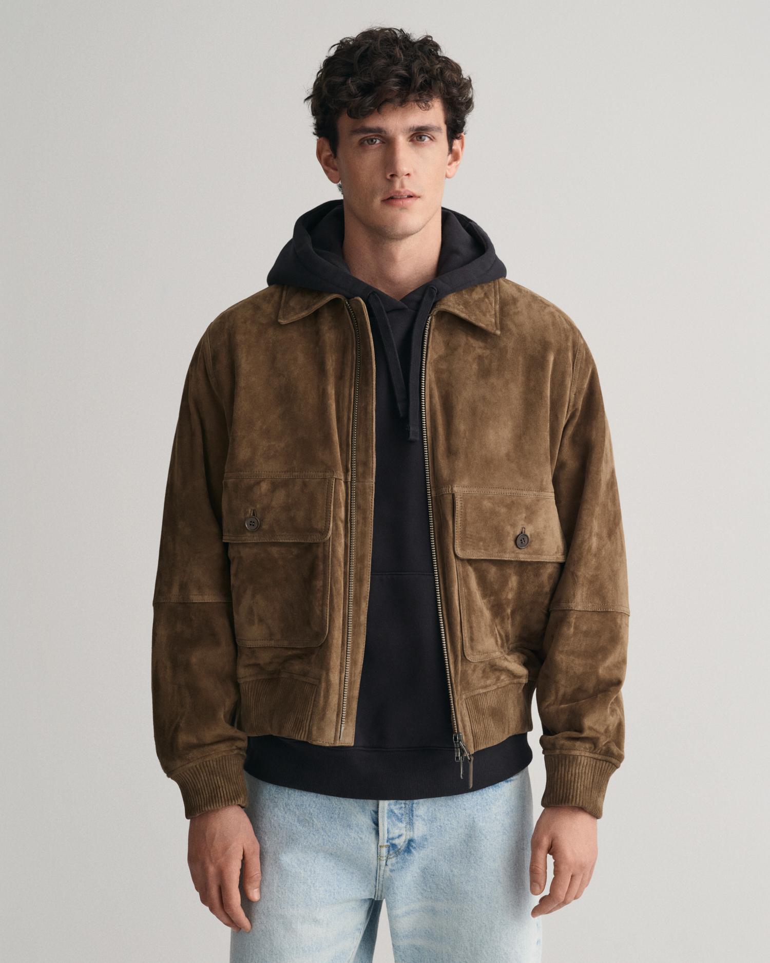 GANT Suede Flight Jacket () in Brown for Men | Lyst UK
