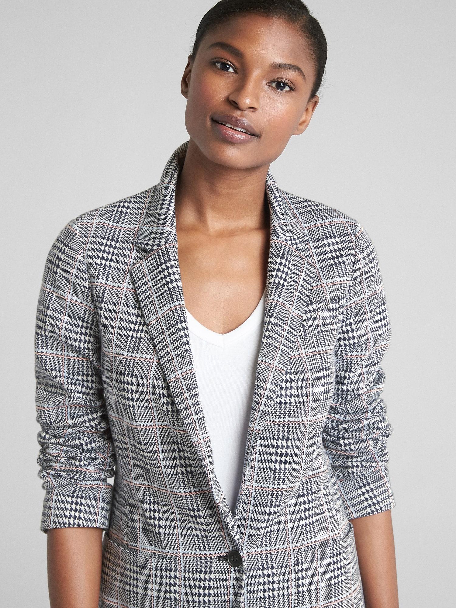 gap plaid blazer