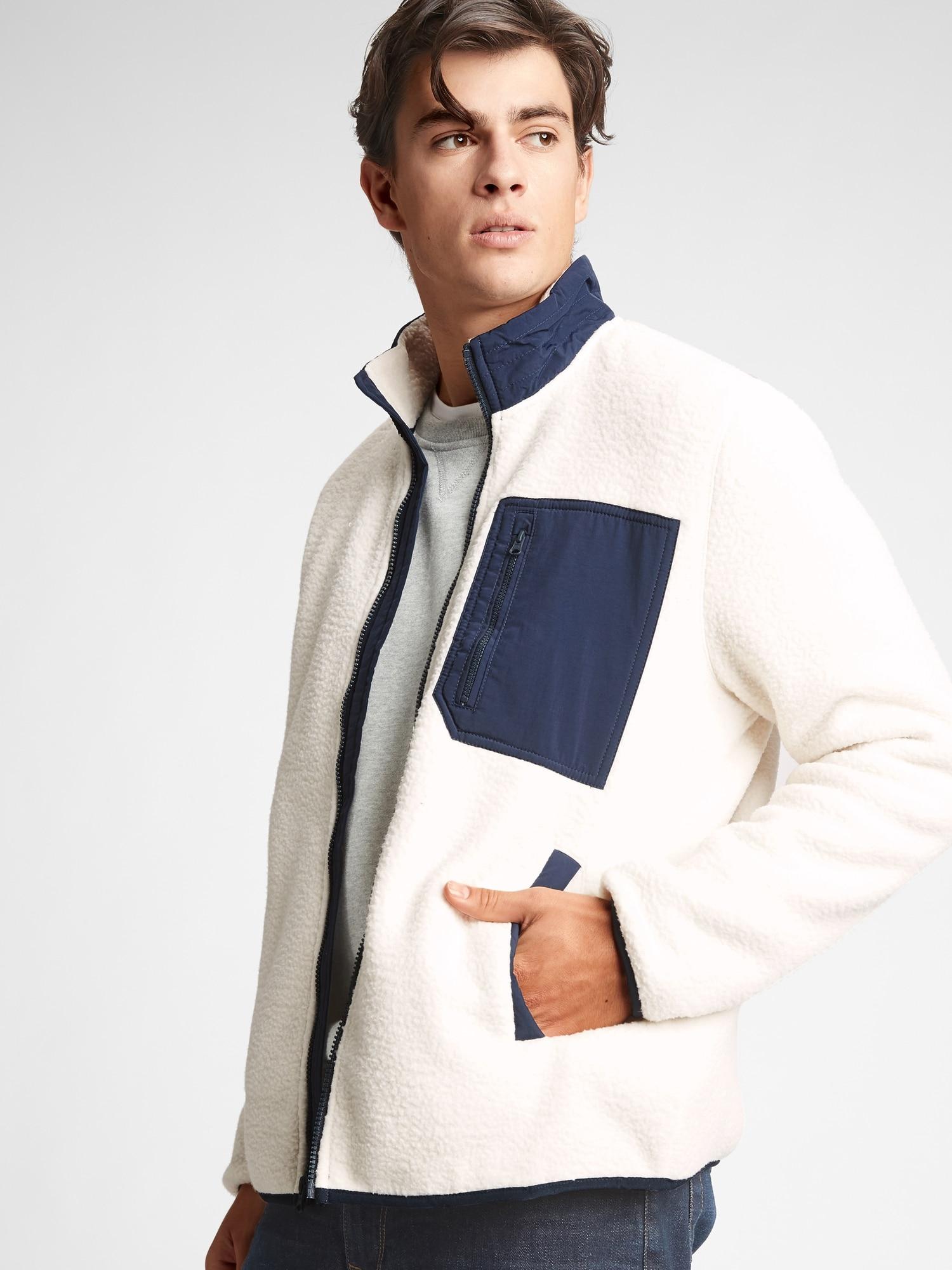 GAP Factory Sherpa Jacket in Brown for Men - Lyst