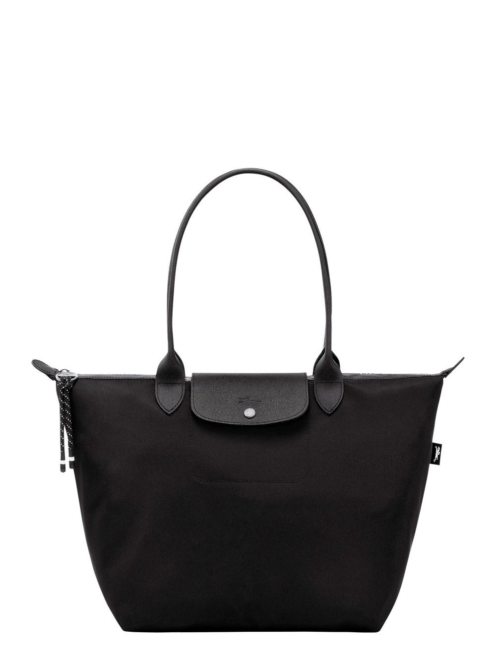 Longchamp 'Le Pliage Energy L' Tote Bag With Engraved Logo in Black | Lyst