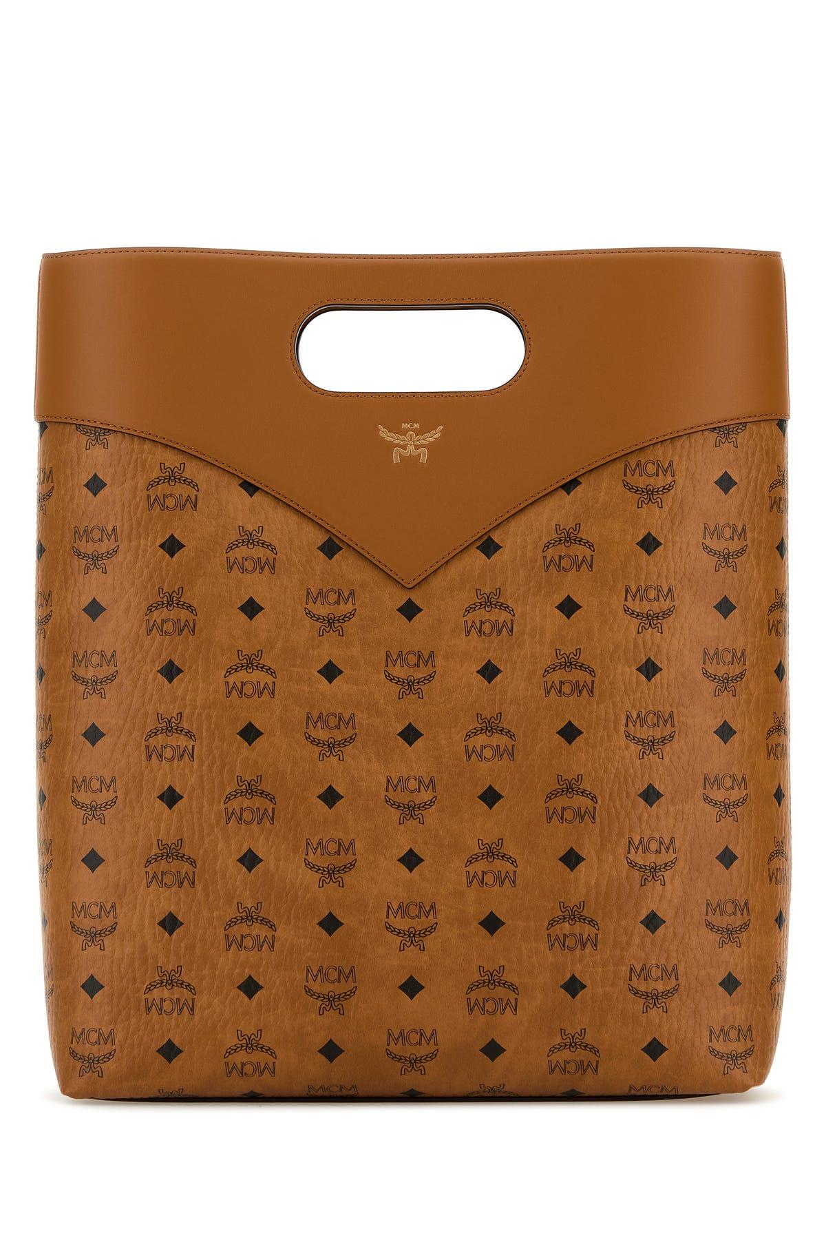 MCM Vestos Print Leather Tote Bag in Brown for Men | Lyst