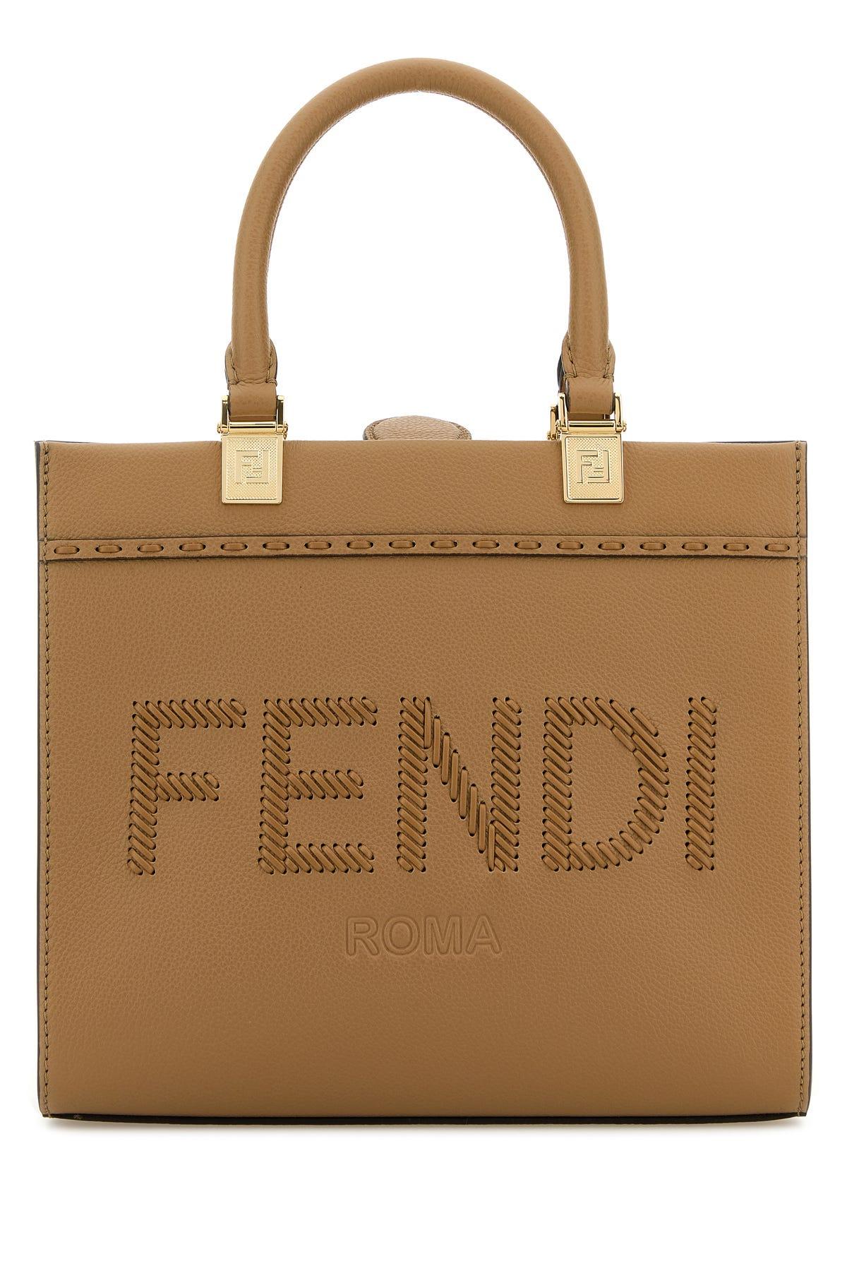 Fendi Biscuit Leather Small Sunshine Shopping Bag in Brown | Lyst