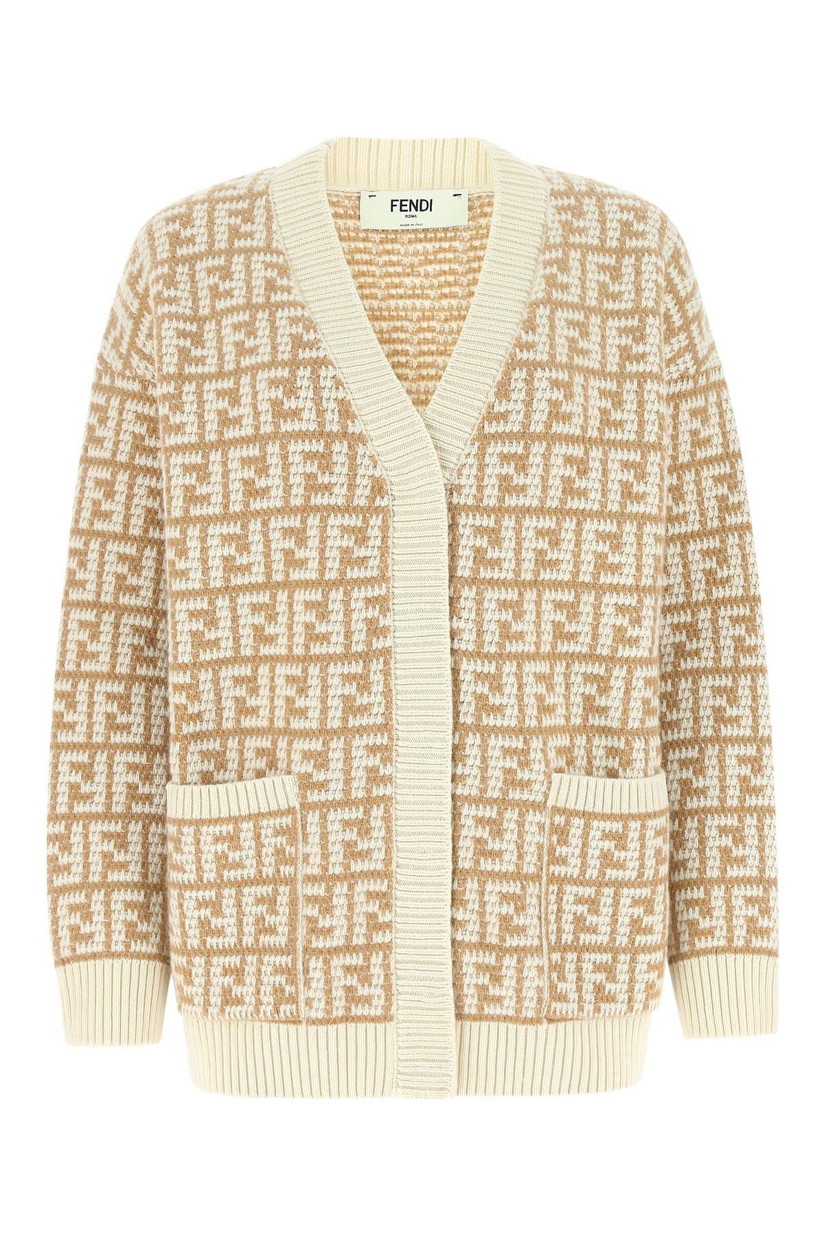 Fendi Cardigan in Natural | Lyst