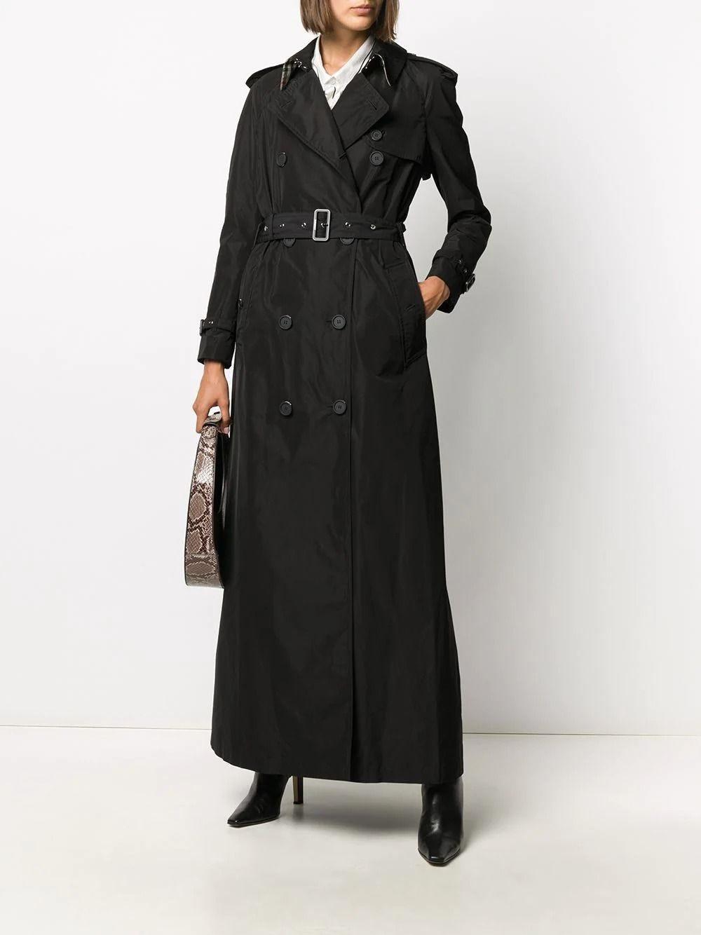 Burberry Extra-long Taffeta Trench Coat In Black Lyst