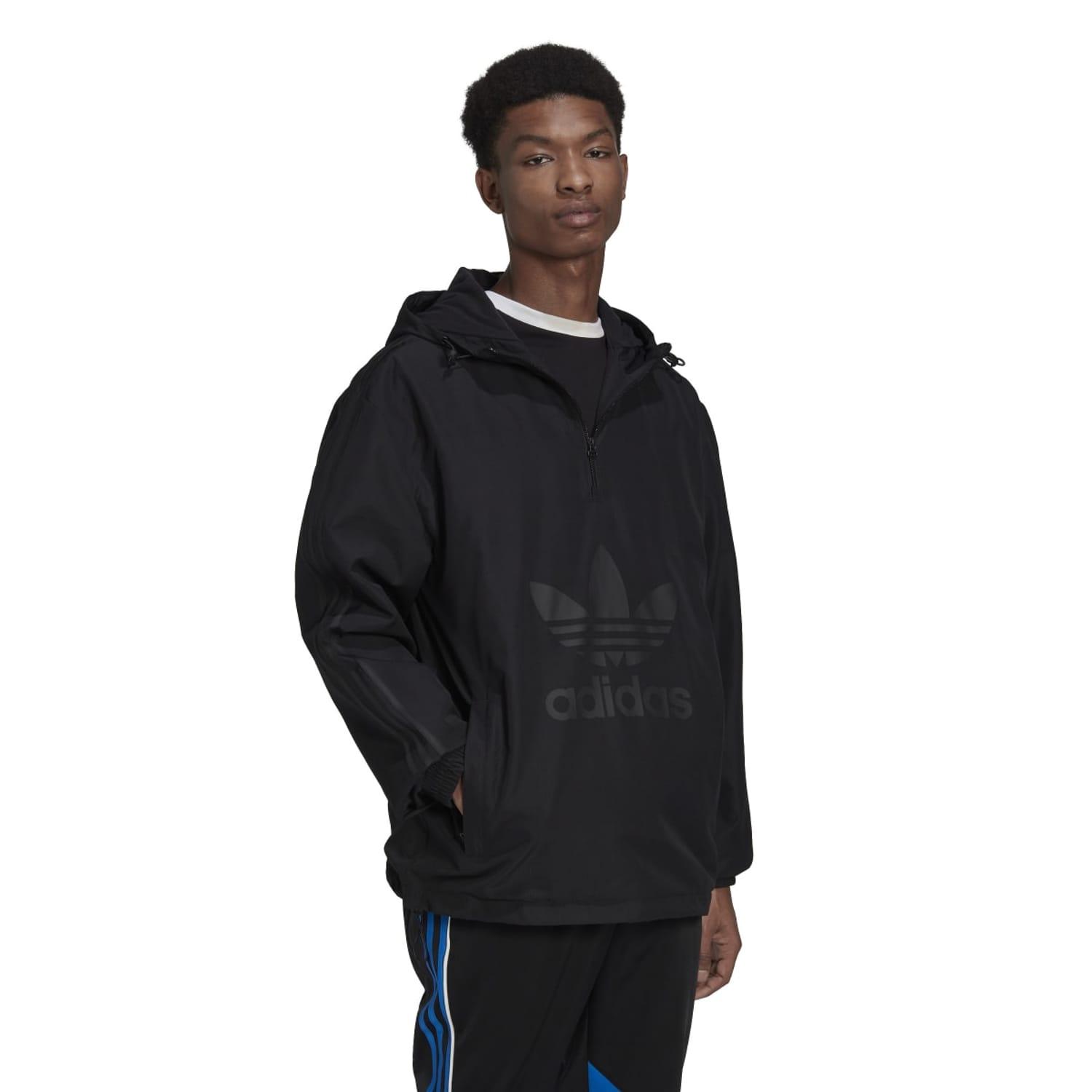 adidas Originals Trefoil Windbreaker Jacket in Black for Men | Lyst UK