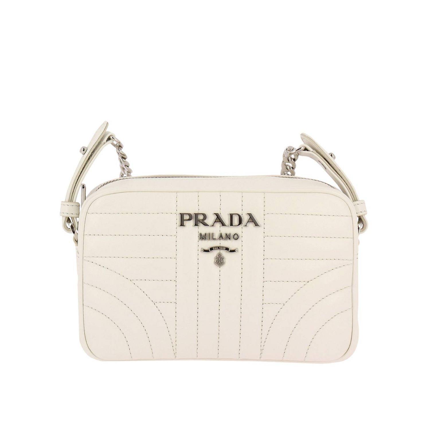 Prada White Leather Shoulder Bag | semashow.com