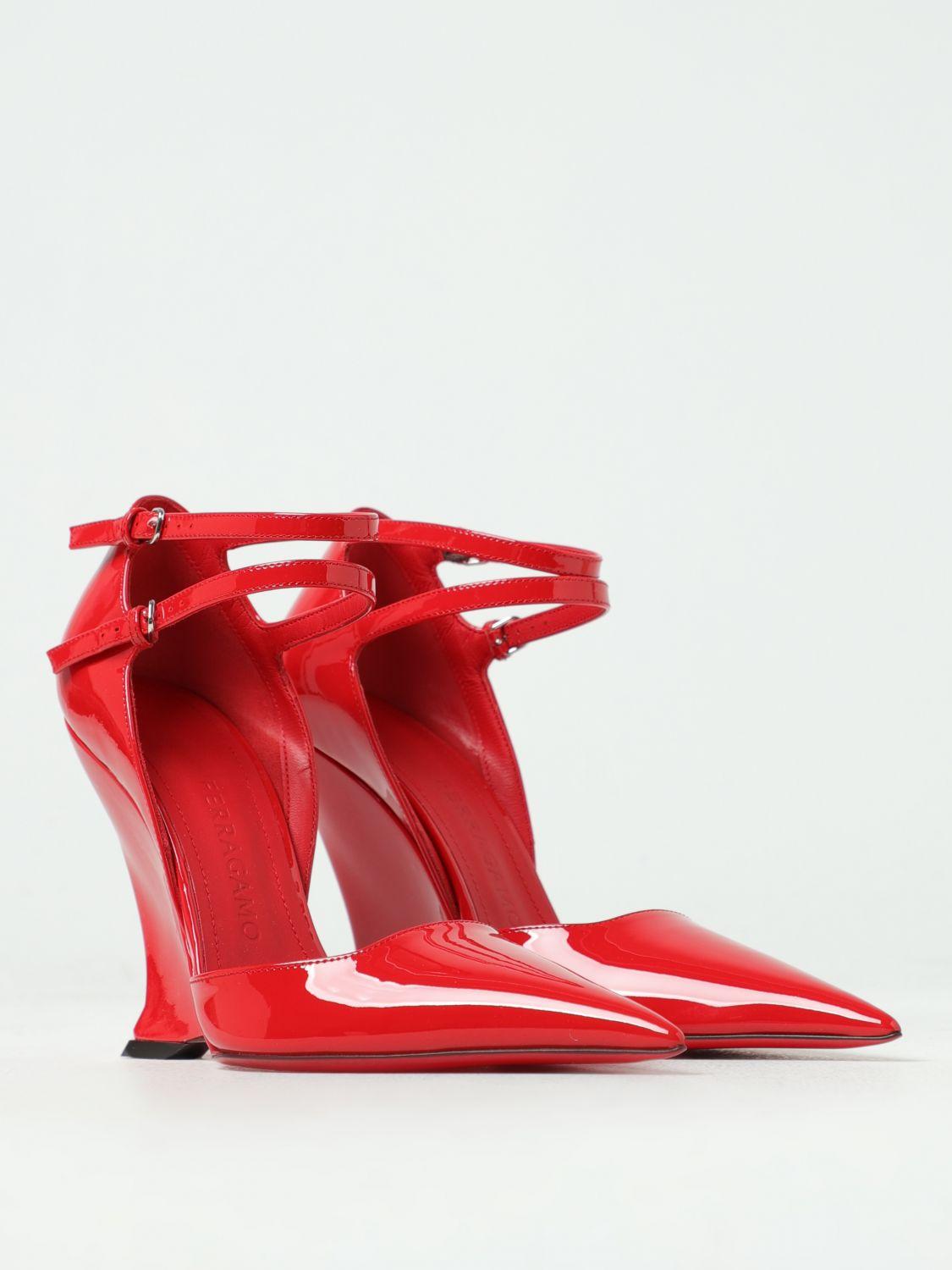High Wedge Shoes Red