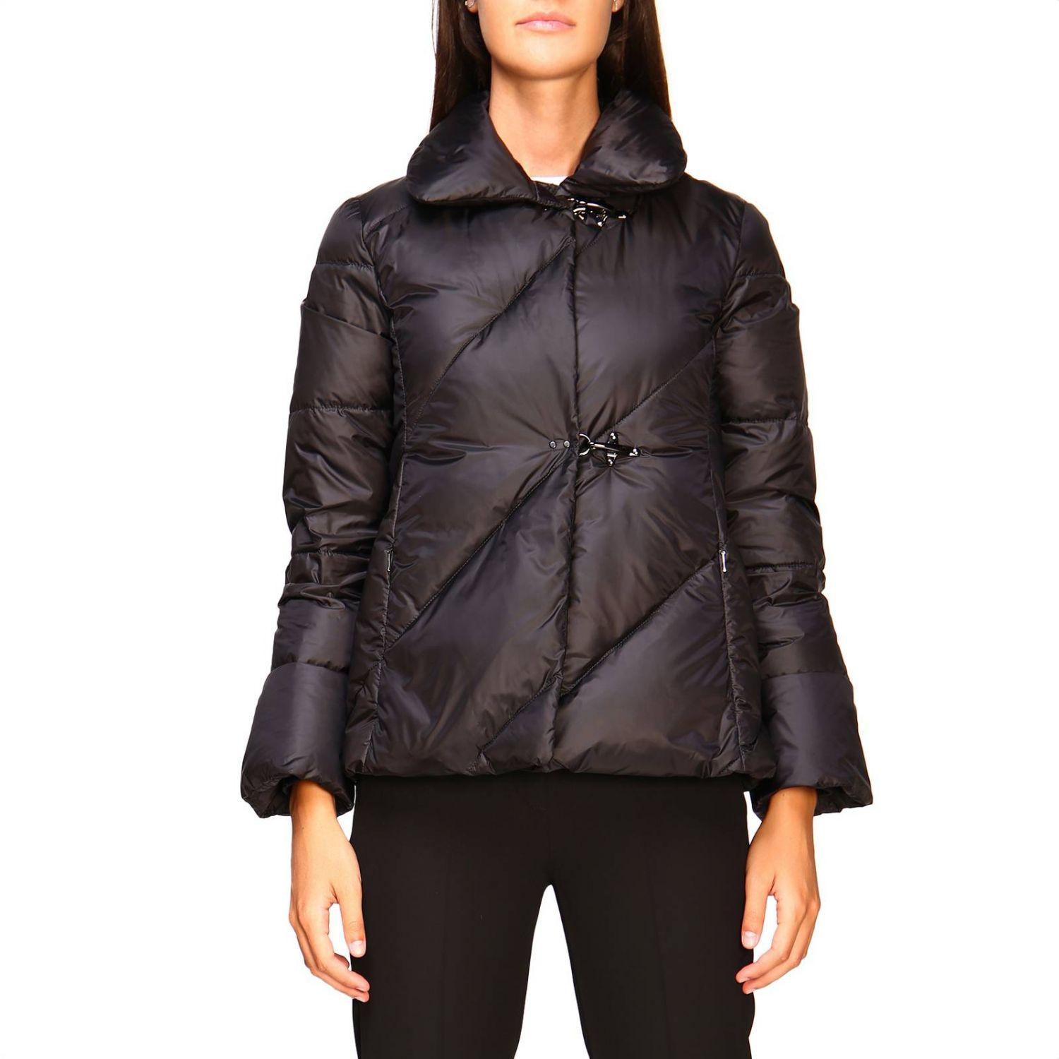 Fay Synthetic Twist Down Jacket With Frogs in Black - Lyst