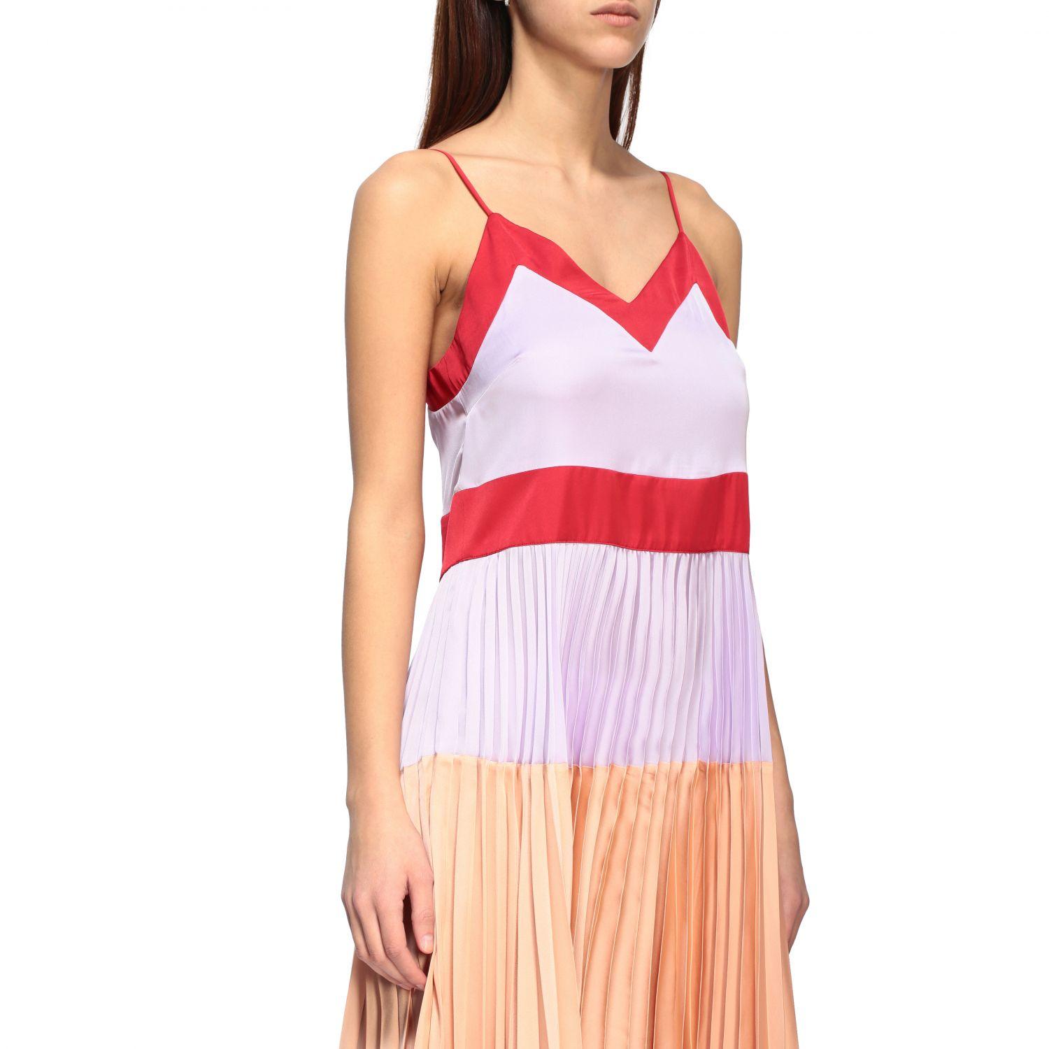 Twin Set Colour Blocked Maxi Dress in Red - Save 26% - Lyst