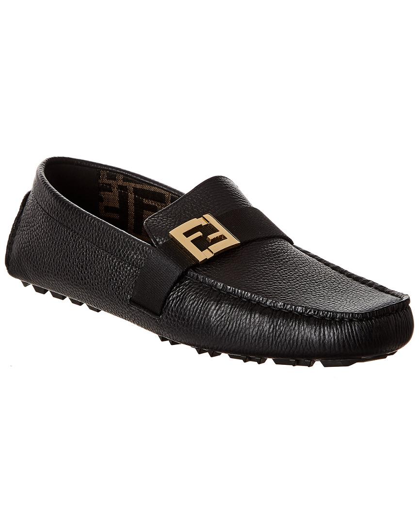 Fendi Leather Loafer in Black for Men - Lyst