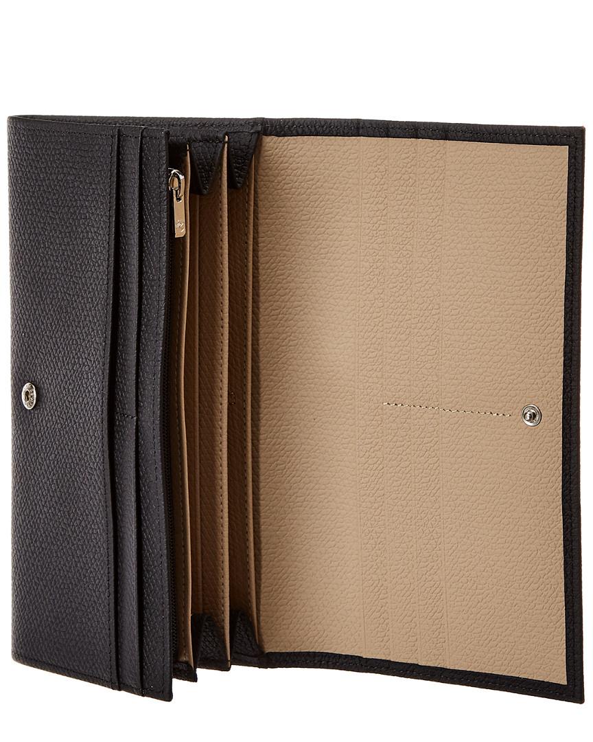 Longchamp Roseau Leather Continental Wallet in Black - Lyst