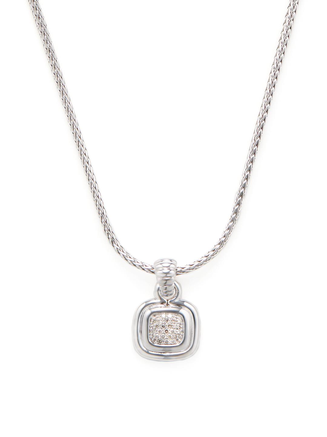 Square Diamond Pendant Necklace