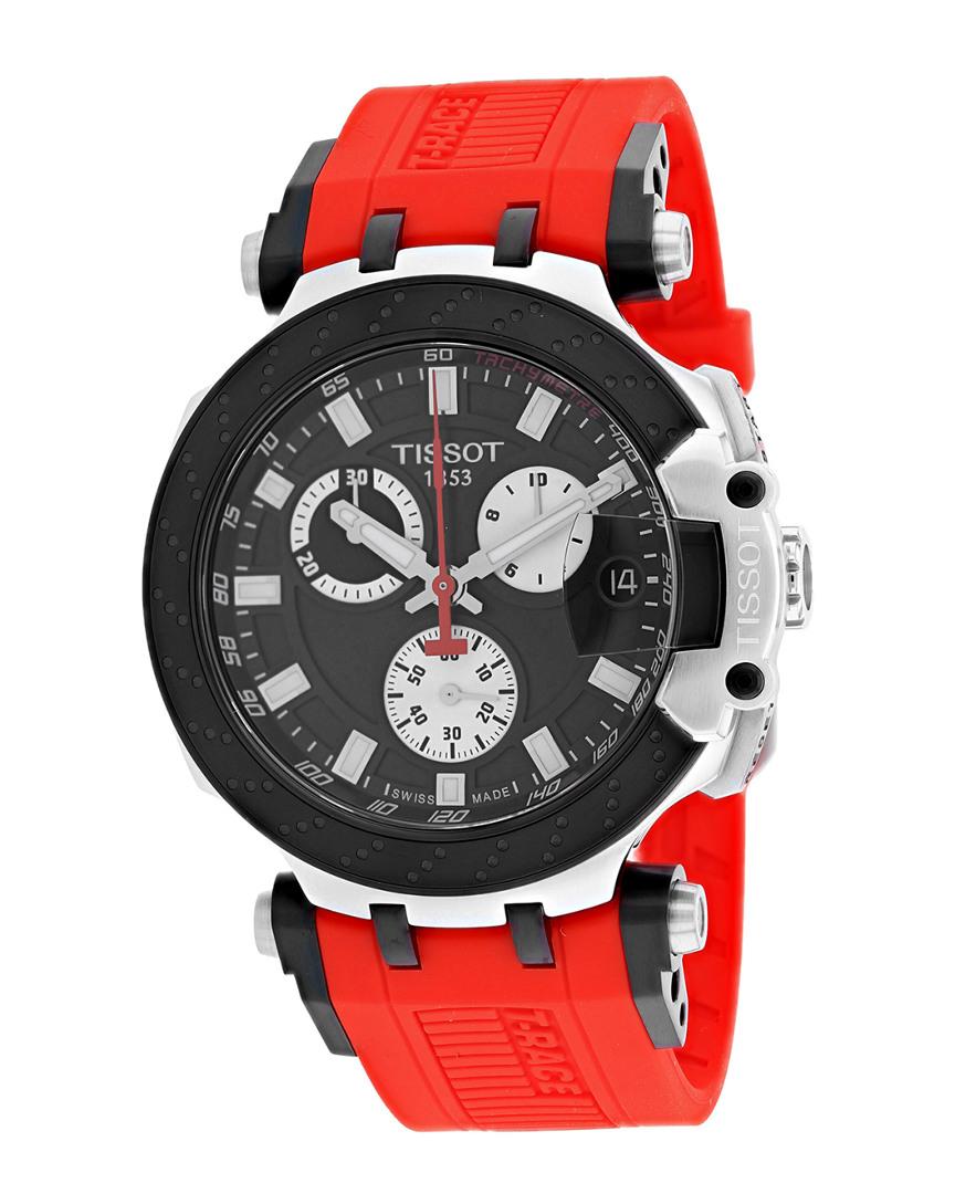 Tissot T-race Chronograph Quartz Black Dial Watch T1154172705100 in Red ...