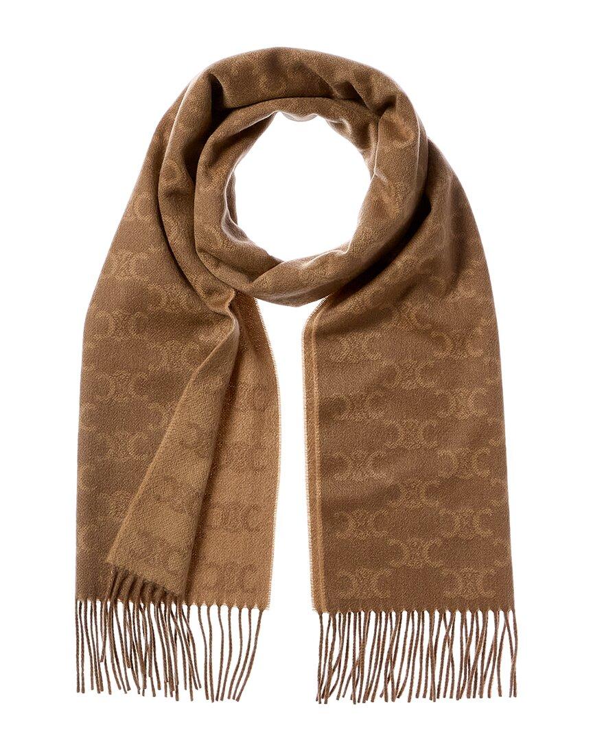 Celine Monogram Cashmere Scarf in Brown | Lyst UK