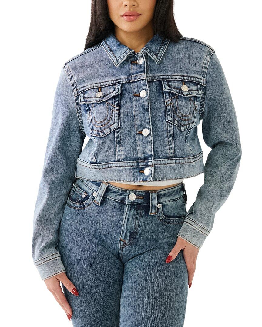 True Religion Jimmy Shrunken Jacket in Blue | Lyst