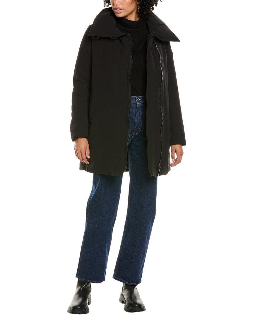 Sam Edelman Asymmetrical Wing Collar Puffer Coat in Black | Lyst