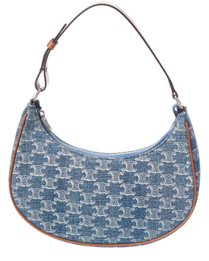 Celine Ava Denim & Leather Hobo Bag in Blue | Lyst