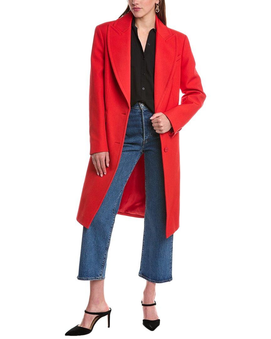 Michael Kors Gabardine Chesterfield Wool-blend Coat in Red | Lyst