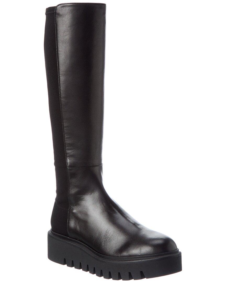 Stuart Weitzman Chalet Lug City Leather Knee-high Boot in Black | Lyst