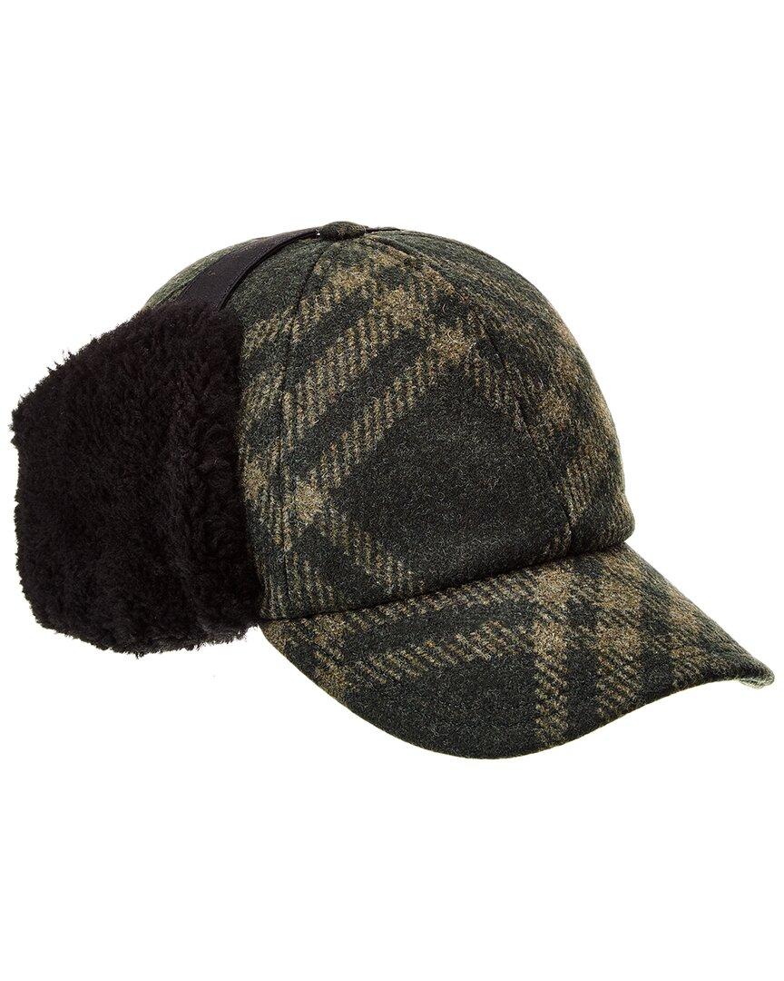 Burberry Wool & Shearling Trapper Cap in Green | Lyst