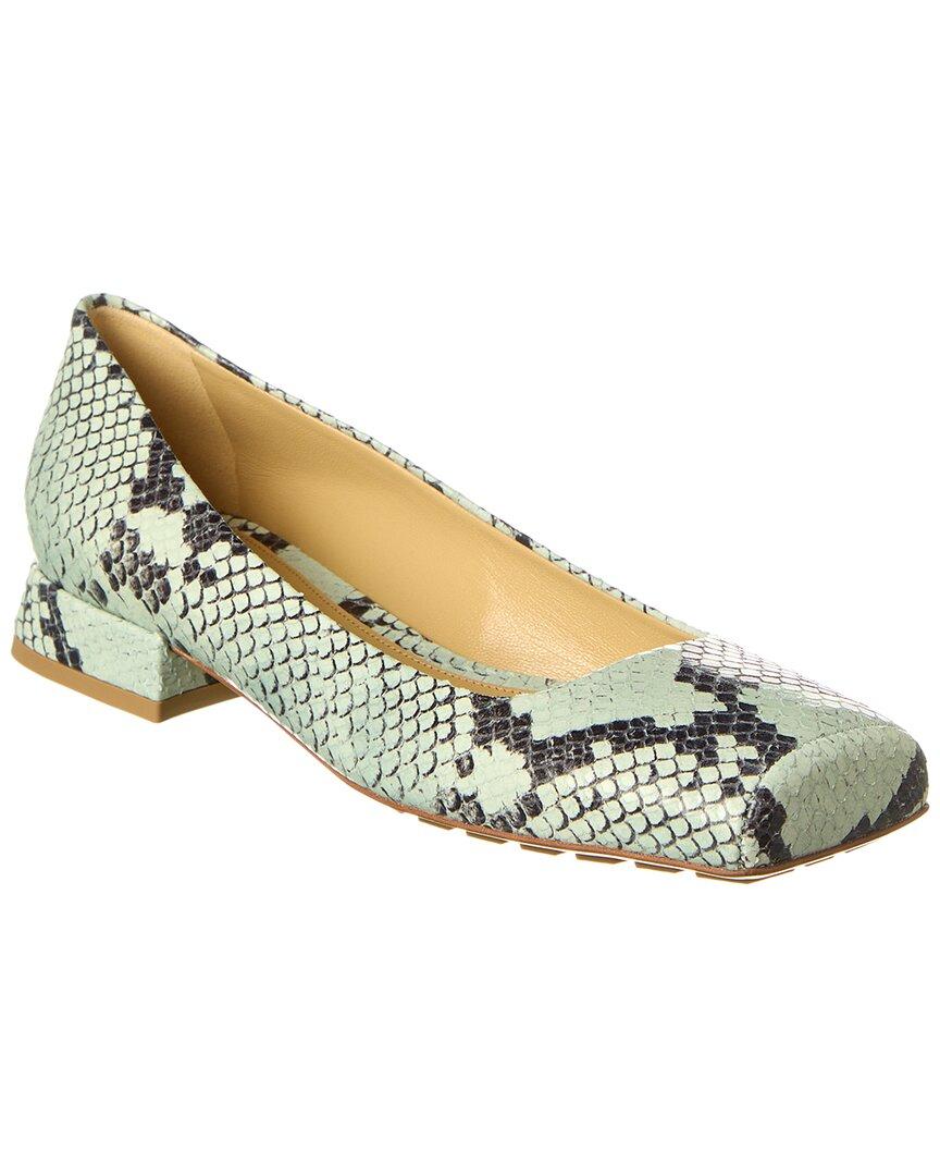 Bottega Veneta Snake-Embossed Leather Pump in Metallic | Lyst