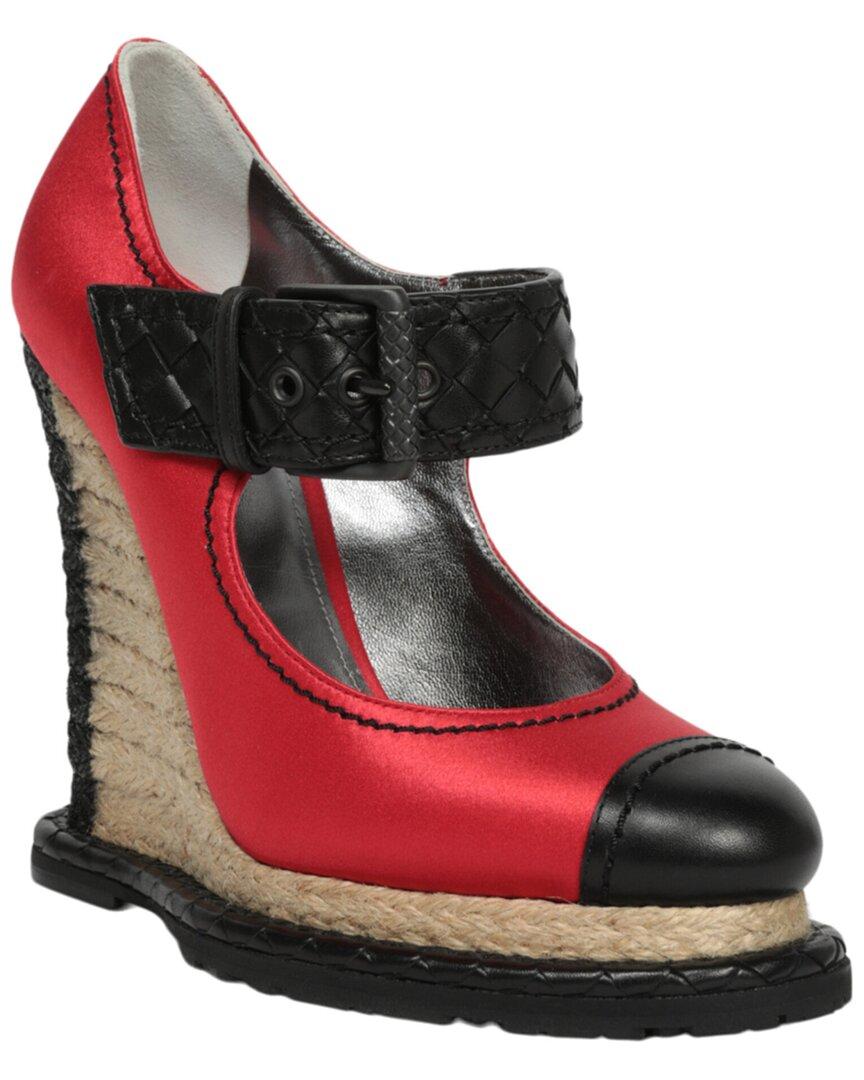 Red Leather Wedge Shoes