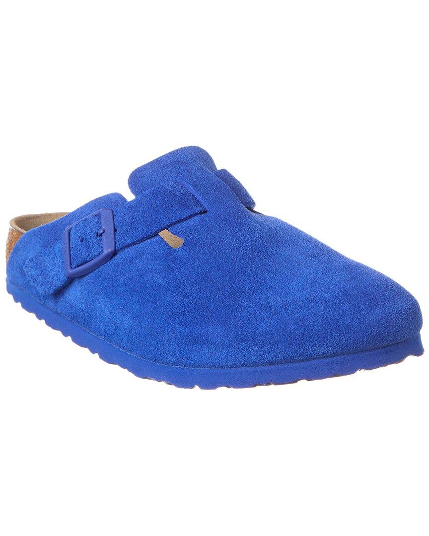 Birkenstock Boston Bs Narrow Suede Clog in Blue | Lyst