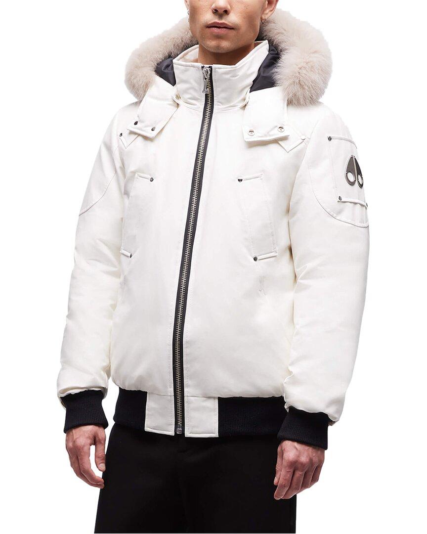 Moose Knuckles Ballistic Down Bomber Jacket in White for Men | Lyst