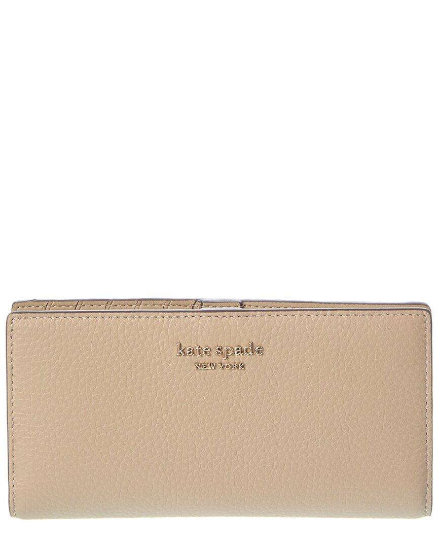 Kate Spade Veronica Slim Leather Bifold Wallet in Natural | Lyst