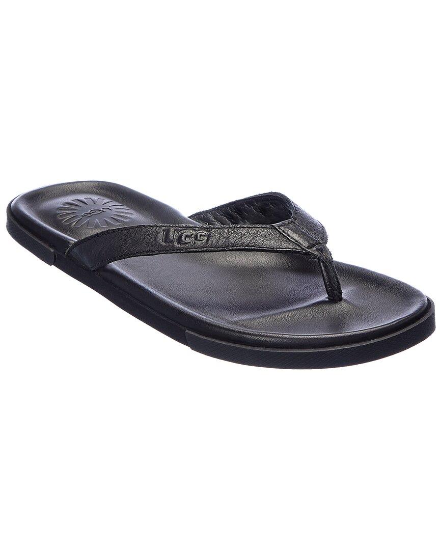 Mens Black Leather Flip Flops Mens Black Leather Flip Flops