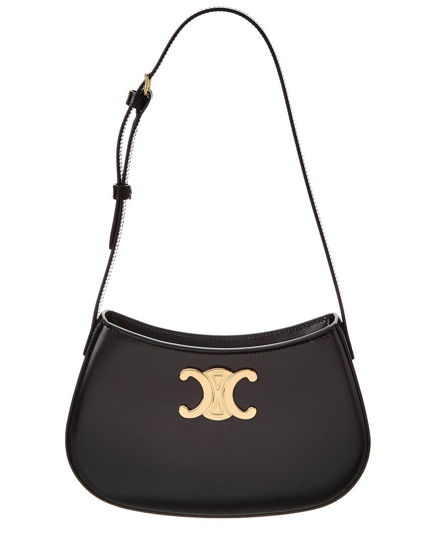 Celine Tilly Medium Leather Shoulder Bag in Black | Lyst