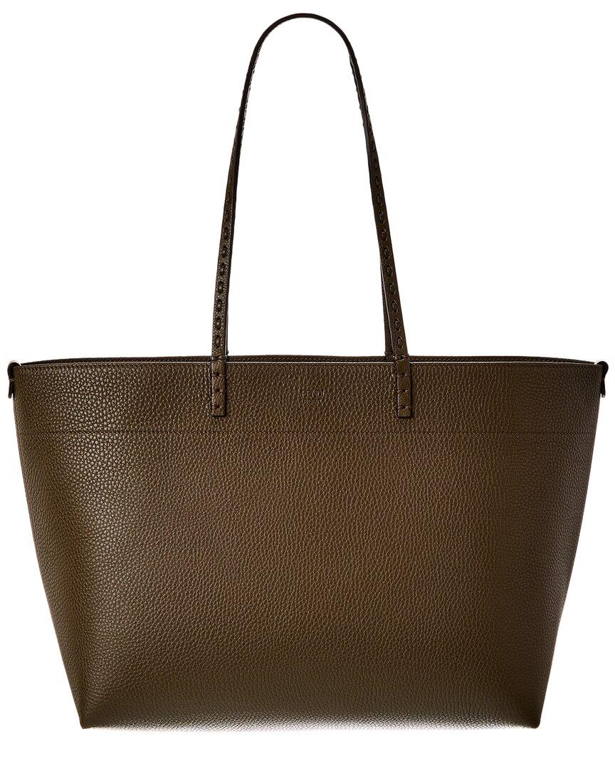 Fendi Roll Medium Leather Tote in Brown | Lyst