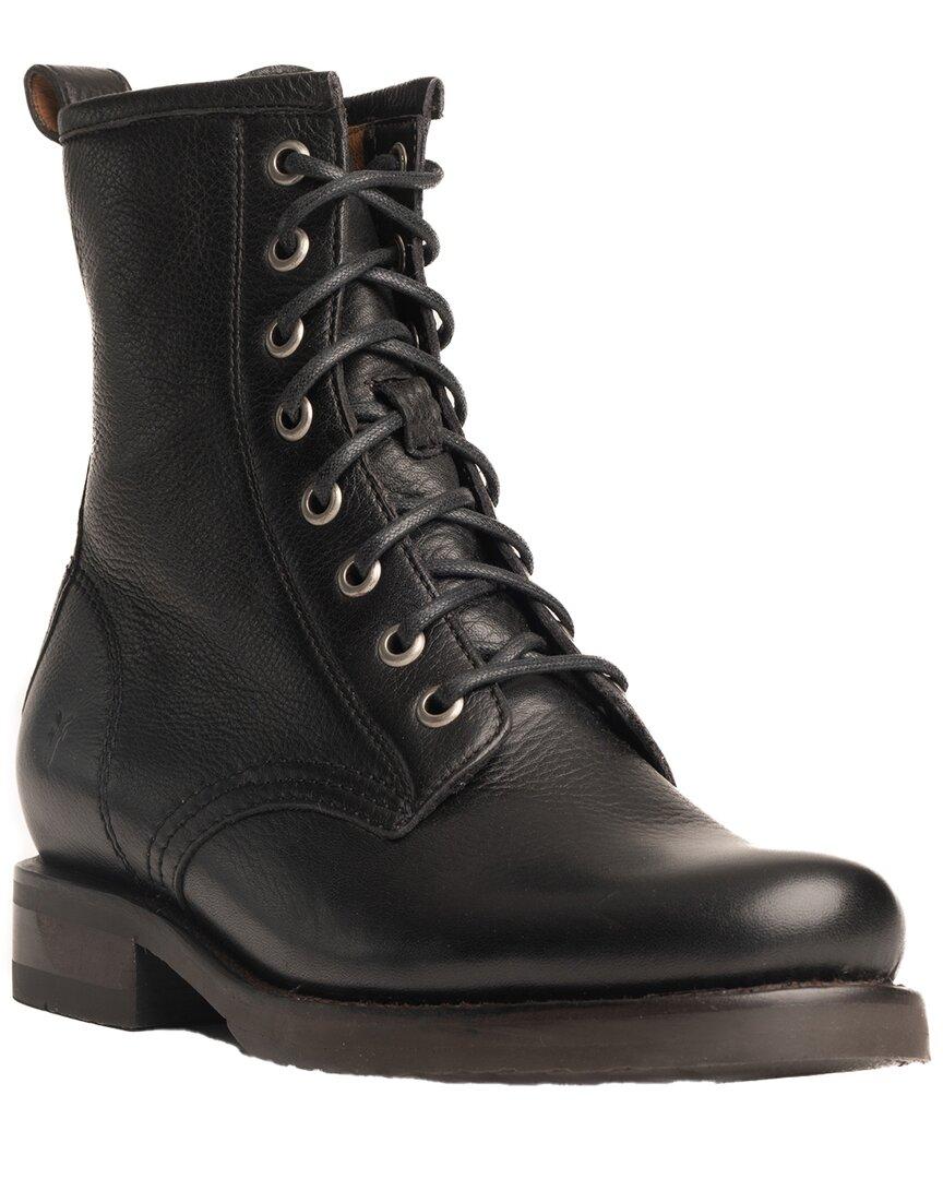 Frye Veronica Leather Combat Boot in Black | Lyst