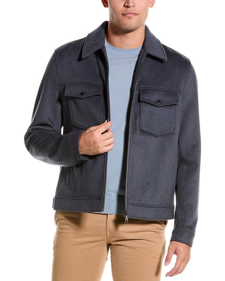 Ted Baker Wool-Blend Trucker Jacket in Blue for Men | Lyst