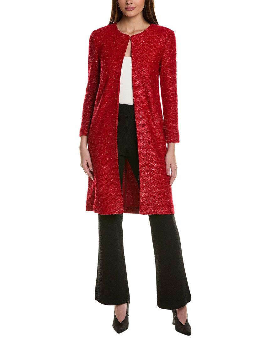 St. John Sequin Coat in Red | Lyst
