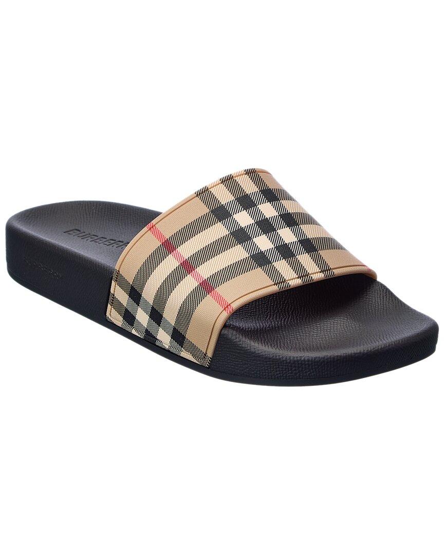 Burberry Furley Rubber Slide in Brown | Lyst