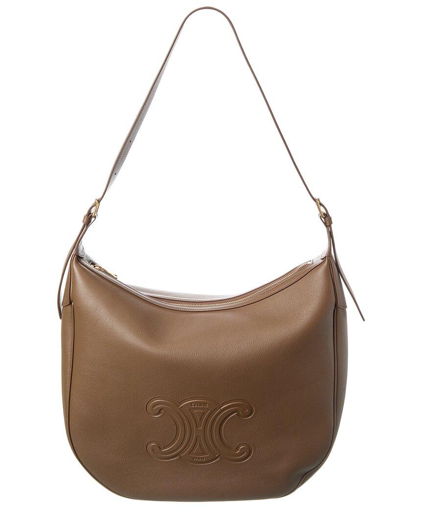 Celine Heloise Large Leather Hobo Bag in Brown | Lyst