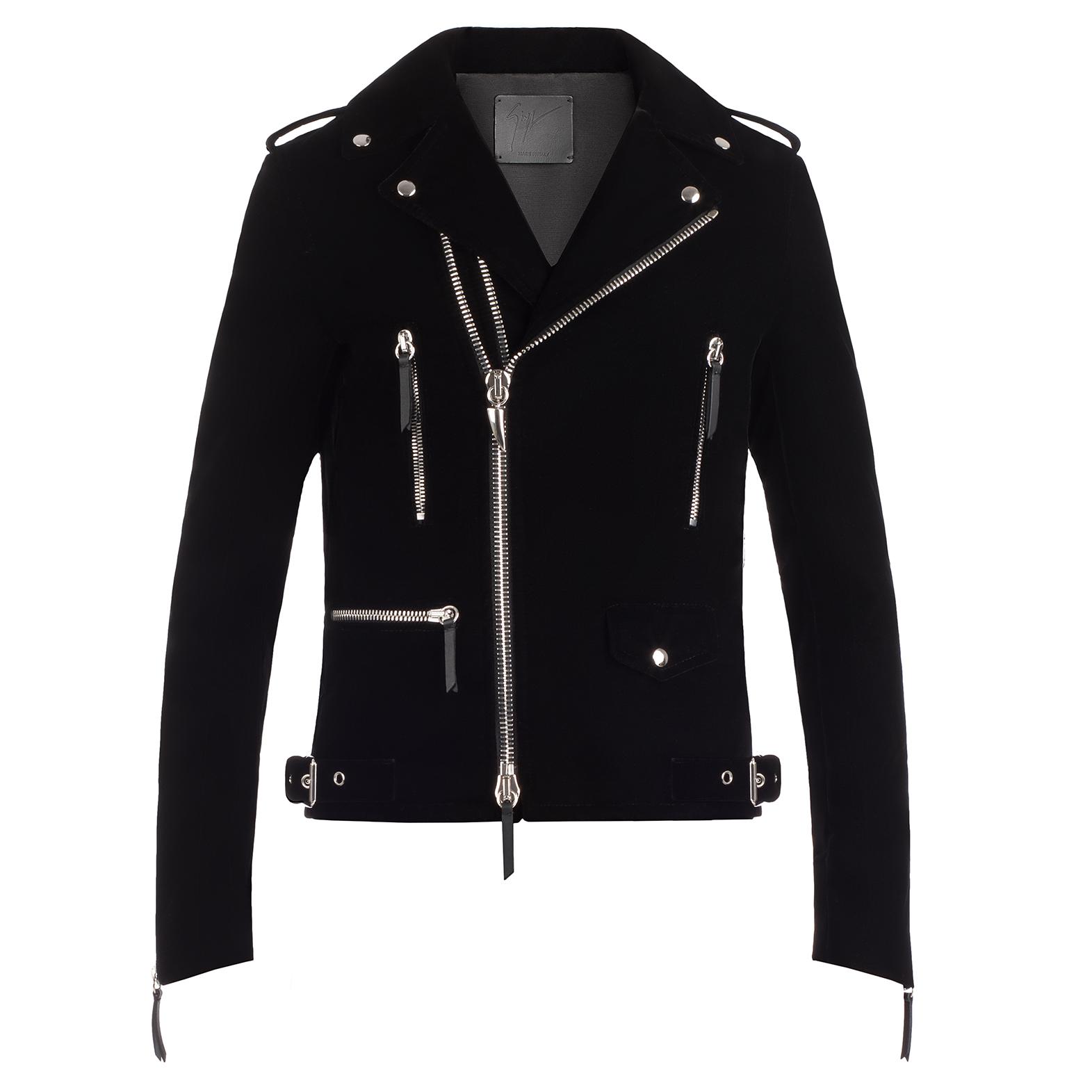 Giuseppe Zanotti Velvet Biker Jacket Kian in Black for Men - Lyst